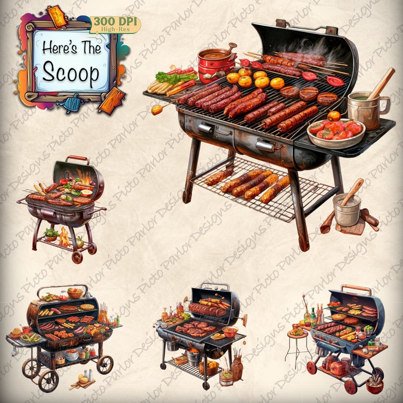 Summer Barbecue Clipart Bundle: PNG & SVG Seasonal Clipart Summer ...