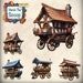 Merchant Cart Clipart Bundle: PNG and SVG Medieval Merchant Cart Image ...