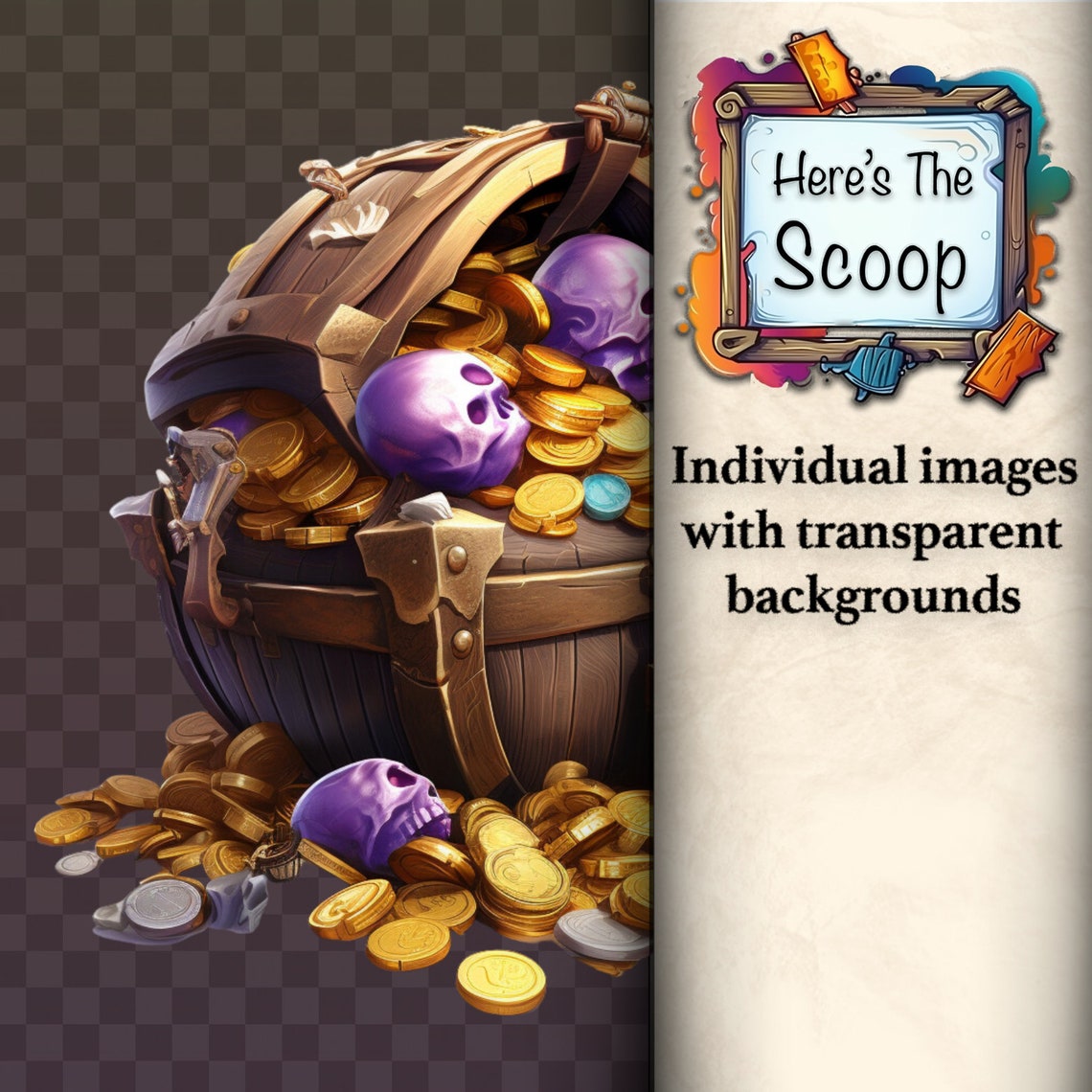 Pirate Treasure Clipart Bundle: PNG & SVG Prate Booty Clipart Loot ...