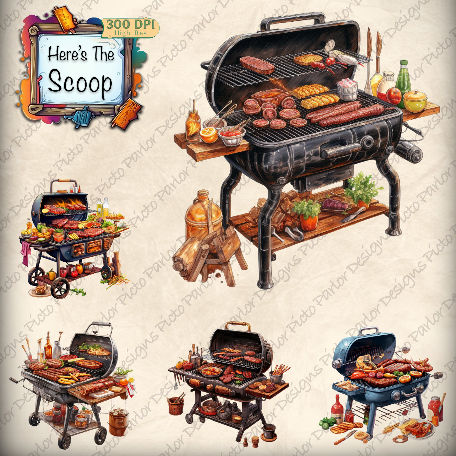 Summer Barbecue Clipart Bundle: PNG & SVG Seasonal Clipart Summer ...