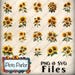 Sunflower Clipart Bundle: PNG & SVG Bright Sunflower Illustrations ...