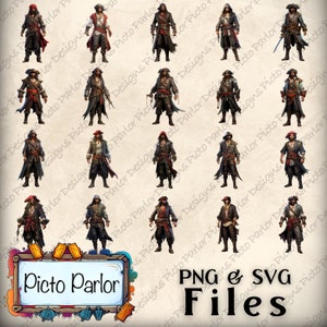 Pirate Clipart Bundle: PNG & SVG Pirate Ship Clipart Character Clipart ...