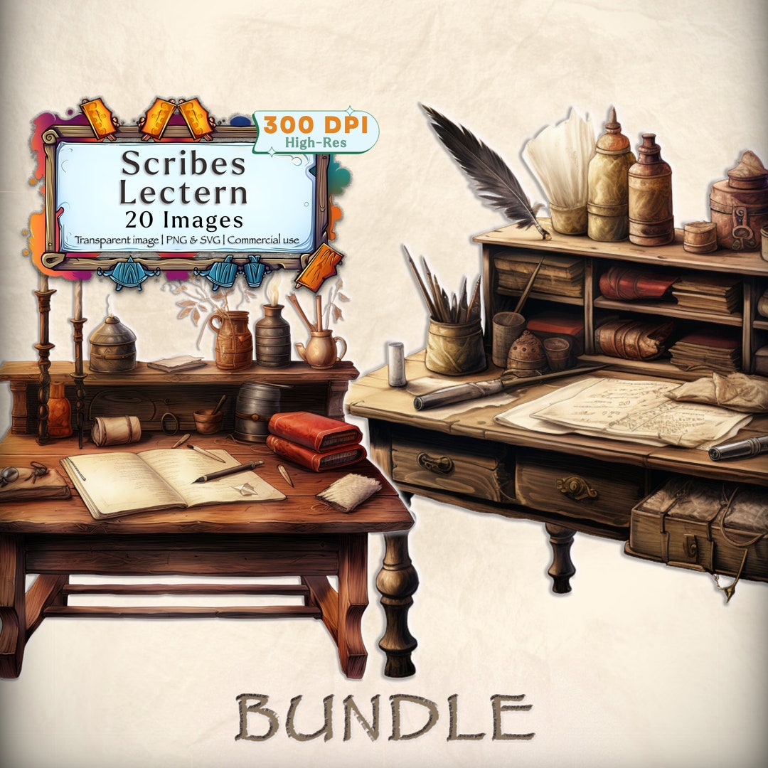 Medieval Scribes Desks Lectern: PNG & SVG Medieval Clipart Desk Clipart ...
