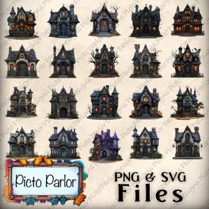 Haunted House Spooky Haunted House Clipart: PNG & SVG Eerie Ghost House ...