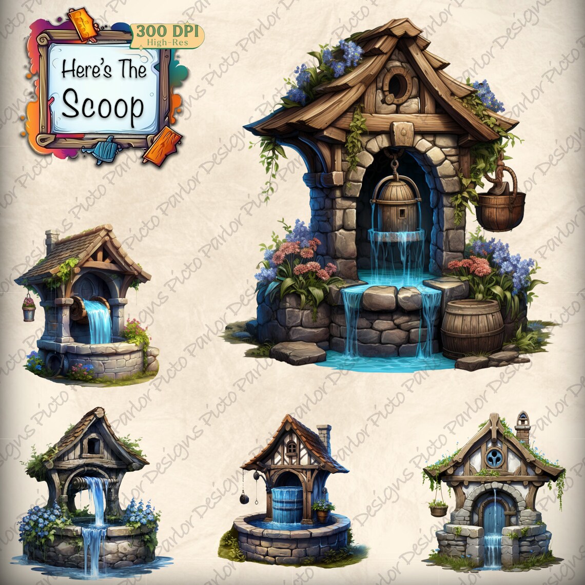 Magical Well Clipart Bundle: PNG & SVG Magical Clipart Fairy Tale ...