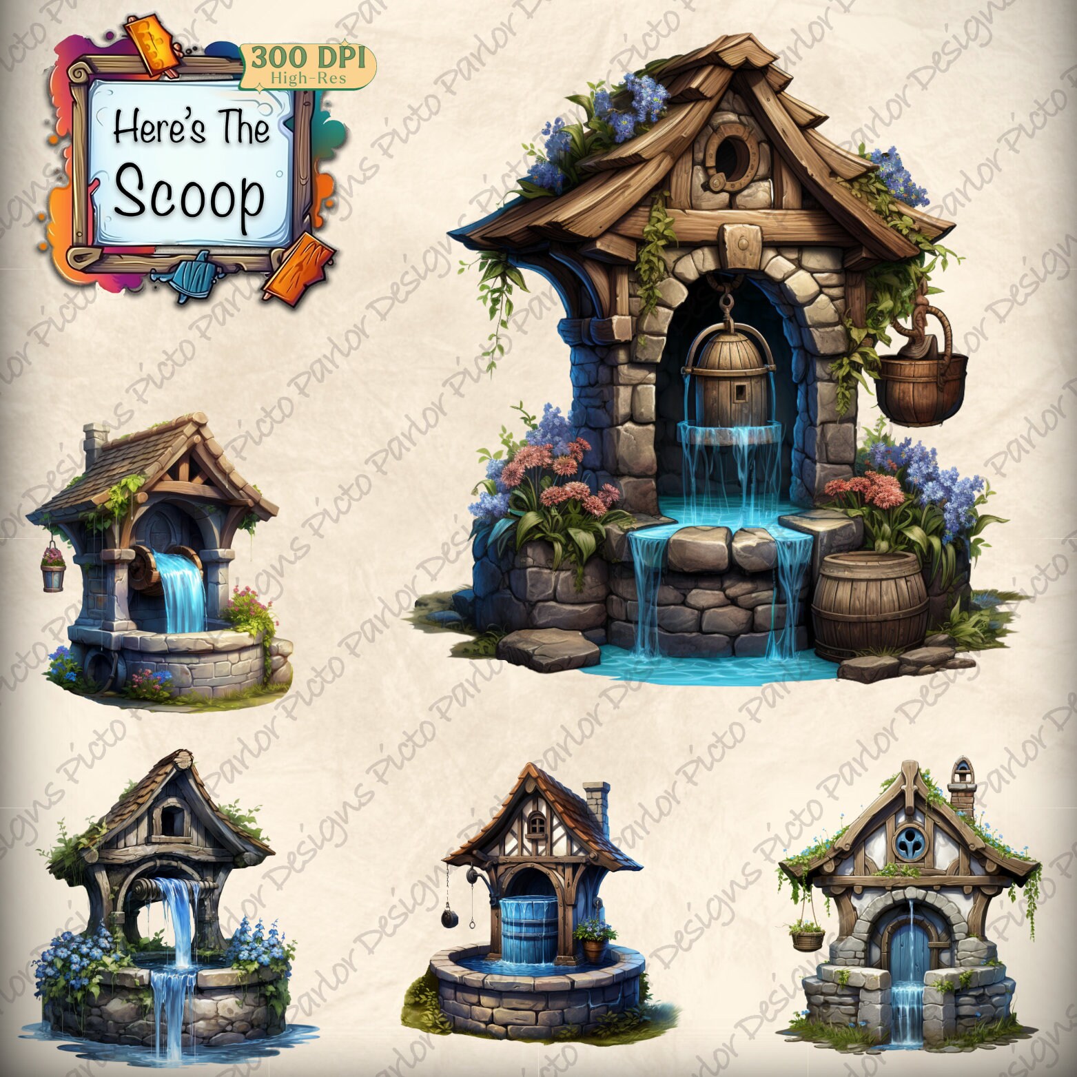 Magical Well Clipart Bundle: PNG & SVG Magical Clipart Fairy Tale ...