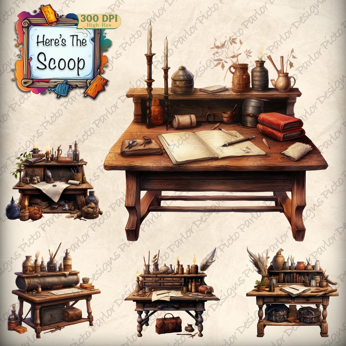 Medieval Scribes Desks Lectern: PNG & SVG Medieval Clipart Desk Clipart ...