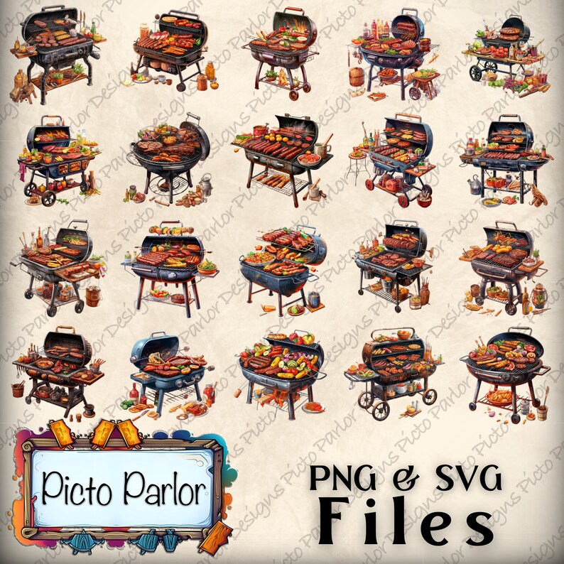 Summer Barbecue Clipart Bundle: PNG & SVG Seasonal Clipart Summer ...