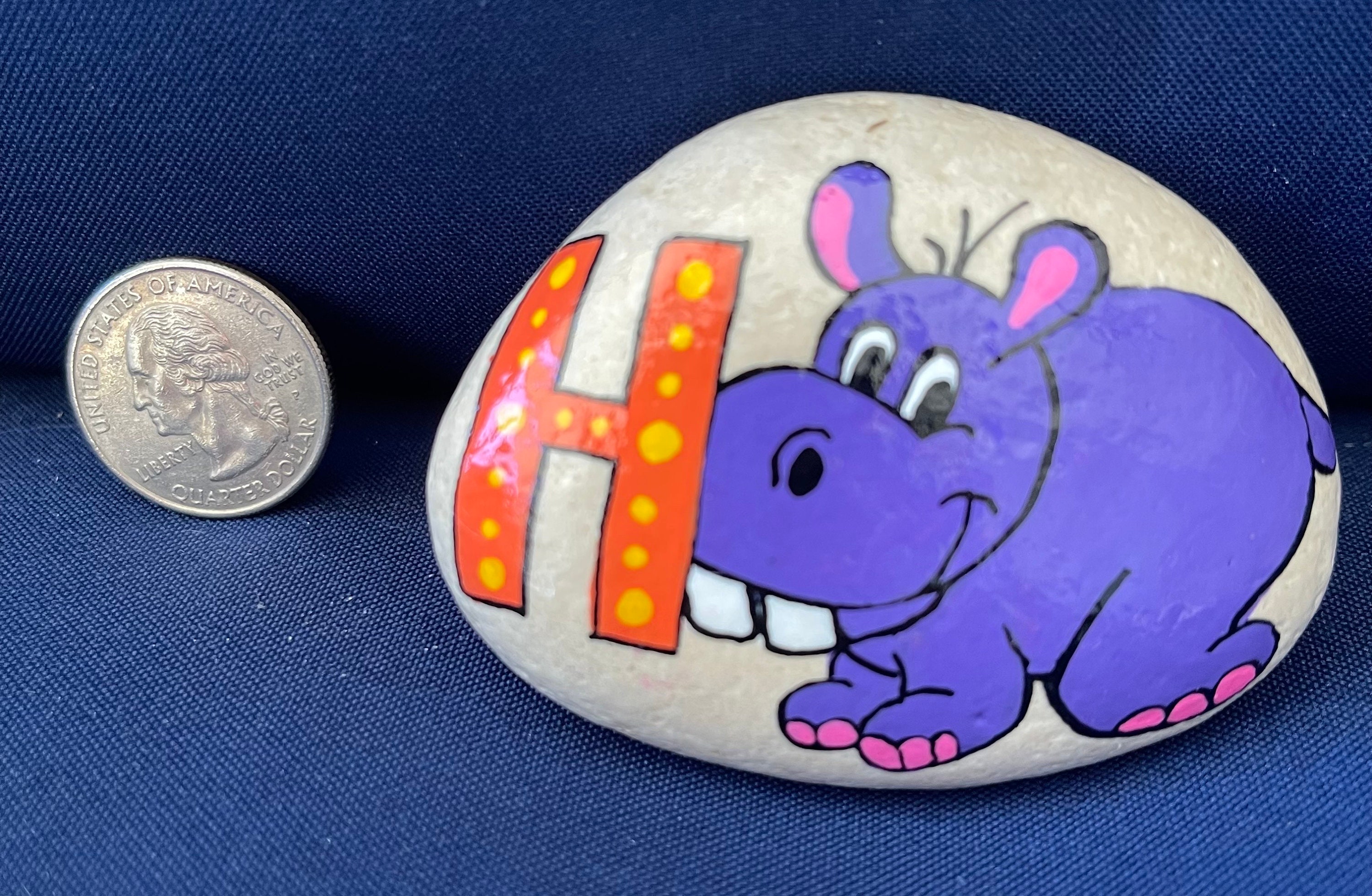 Abcs - Letter ‘H’ - H is for Hippo Alphabet Learning Rocks - Etsy