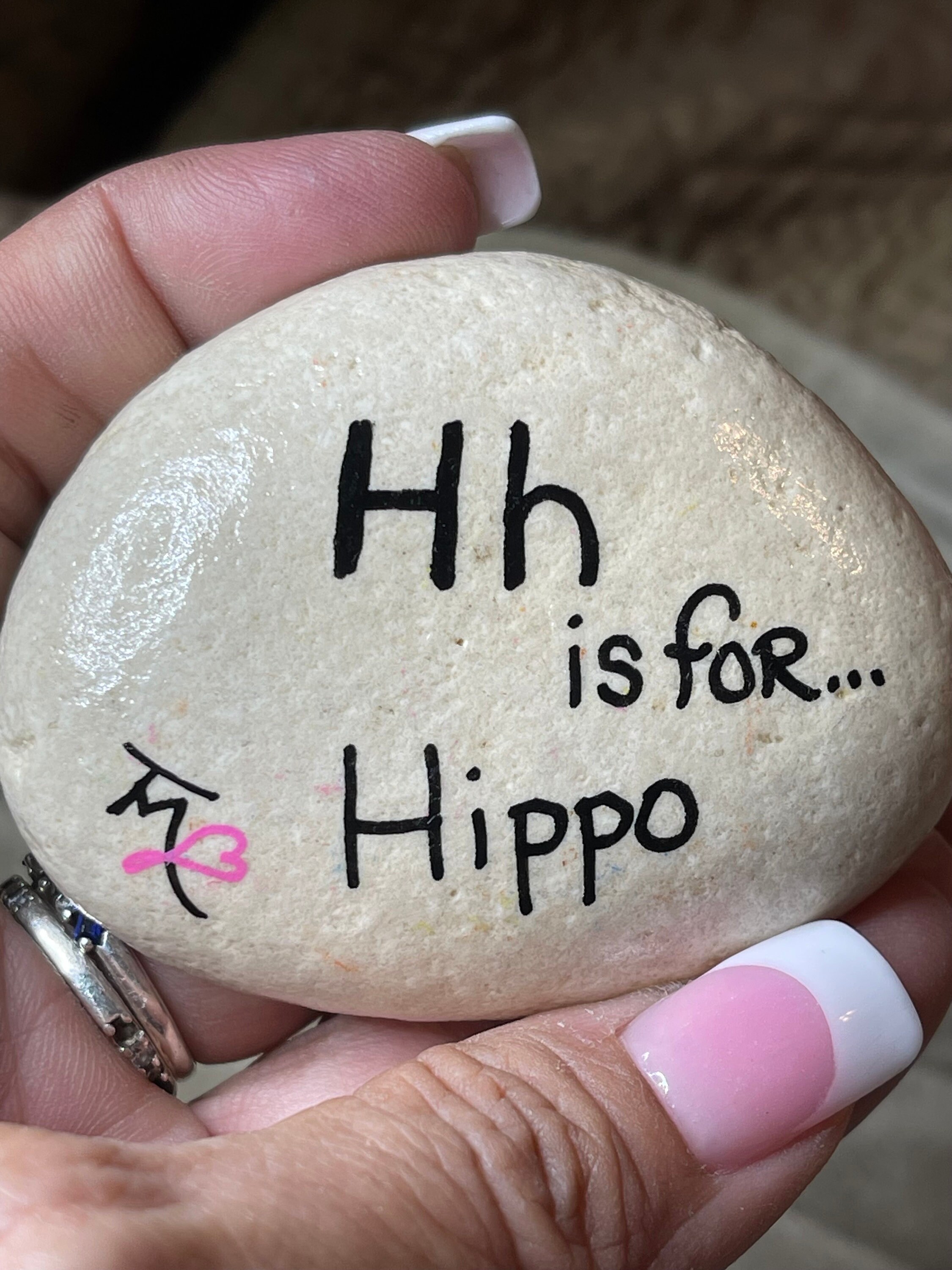 Abcs - Letter ‘H’ - H is for Hippo Alphabet Learning Rocks - Etsy