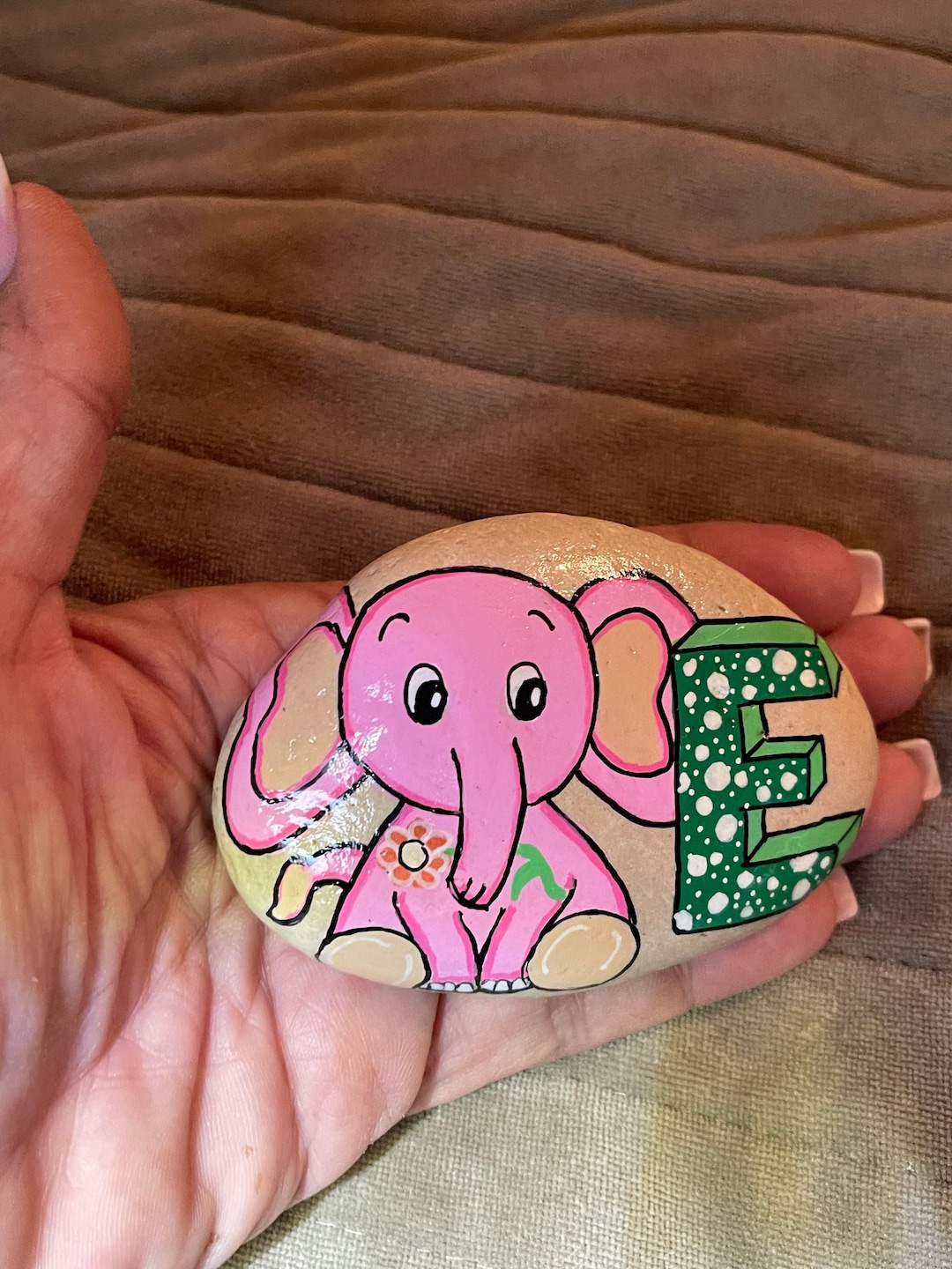 Abcs - Letter ‘E’ - E is for Elephant Alphabet Learning Rocks - Etsy