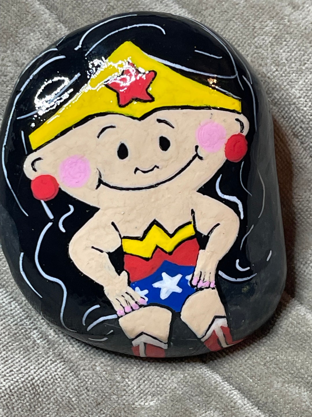Super Heroes Collection WONDER WOMAN Hand Painted Rock - Etsy