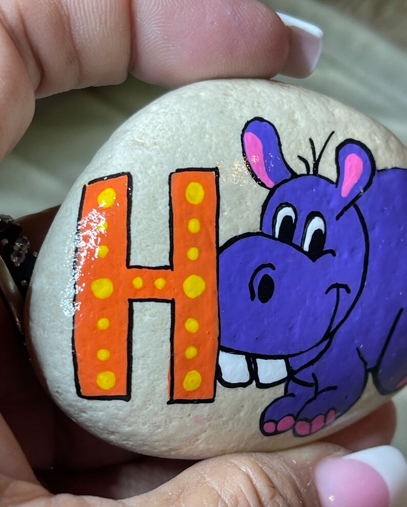 Abcs - Letter ‘H’ - H is for Hippo Alphabet Learning Rocks - Etsy