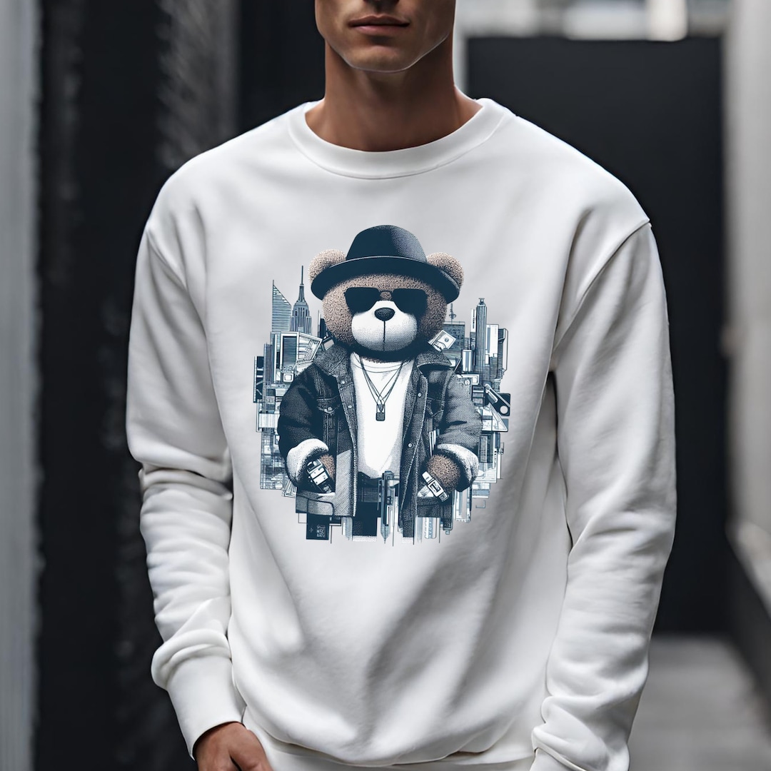 Mafia Teddy Bear Sweatshirt, Teddy Bear Pattern Sweatshirt, Funny Teddy ...