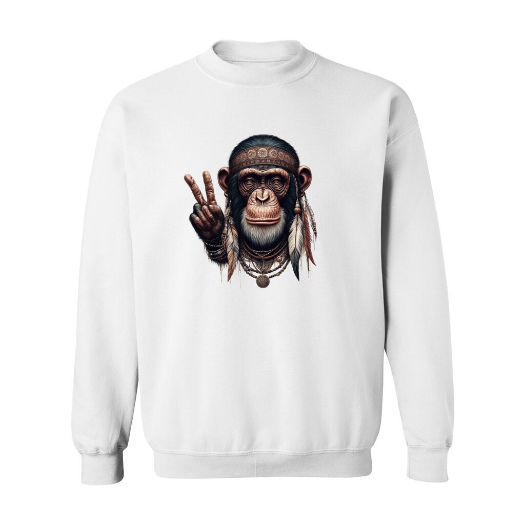 Boho Monkey Sweatshirt Unique Handmade Design Women's - Etsy