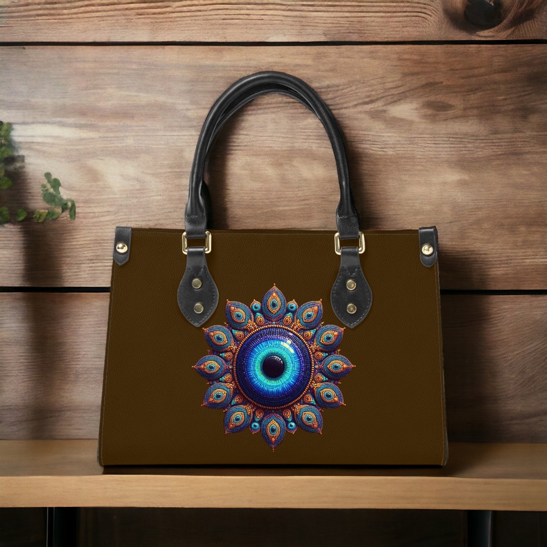 Evil Eye Print Shoulder Bag, Protective Eye Themed Handbag, Unique ...