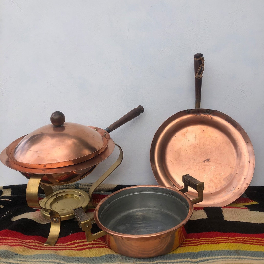 6 Piece Copper and Brass Vintage Chafing Set by S. Sternau & Co. - Etsy