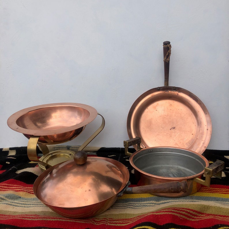 6 Piece Copper and Brass Vintage Chafing Set by S. Sternau & Co. - Etsy