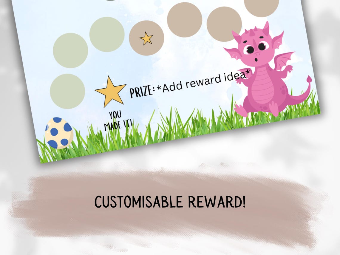 Dragon Reward Chart Printable | Customisable Potty Training Chart ...