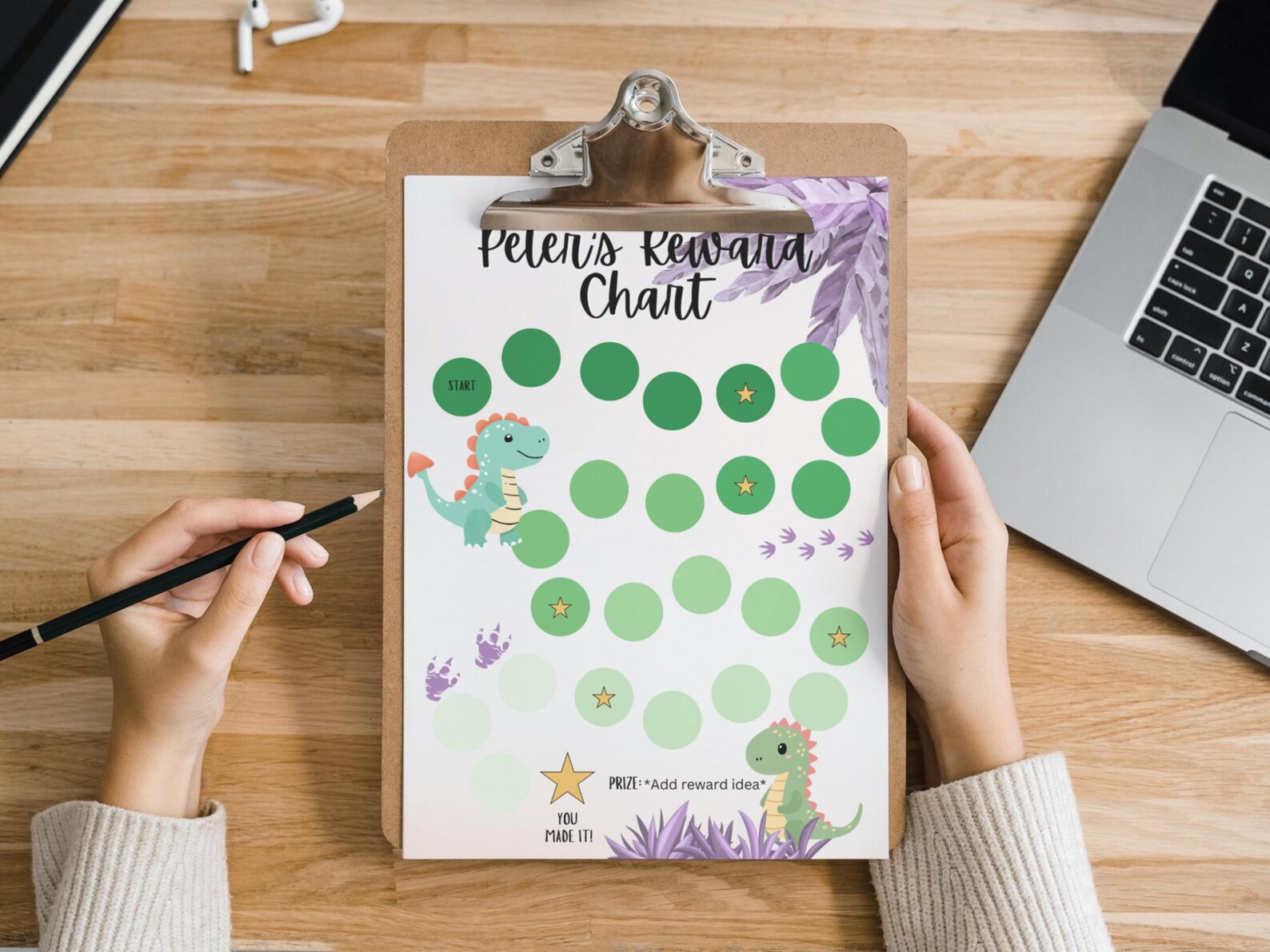 Dinosaur Reward Chart Printable | Customisable Dino Potty Training ...