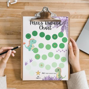 Dinosaur Reward Chart Printable | Customisable Dino Potty Training ...