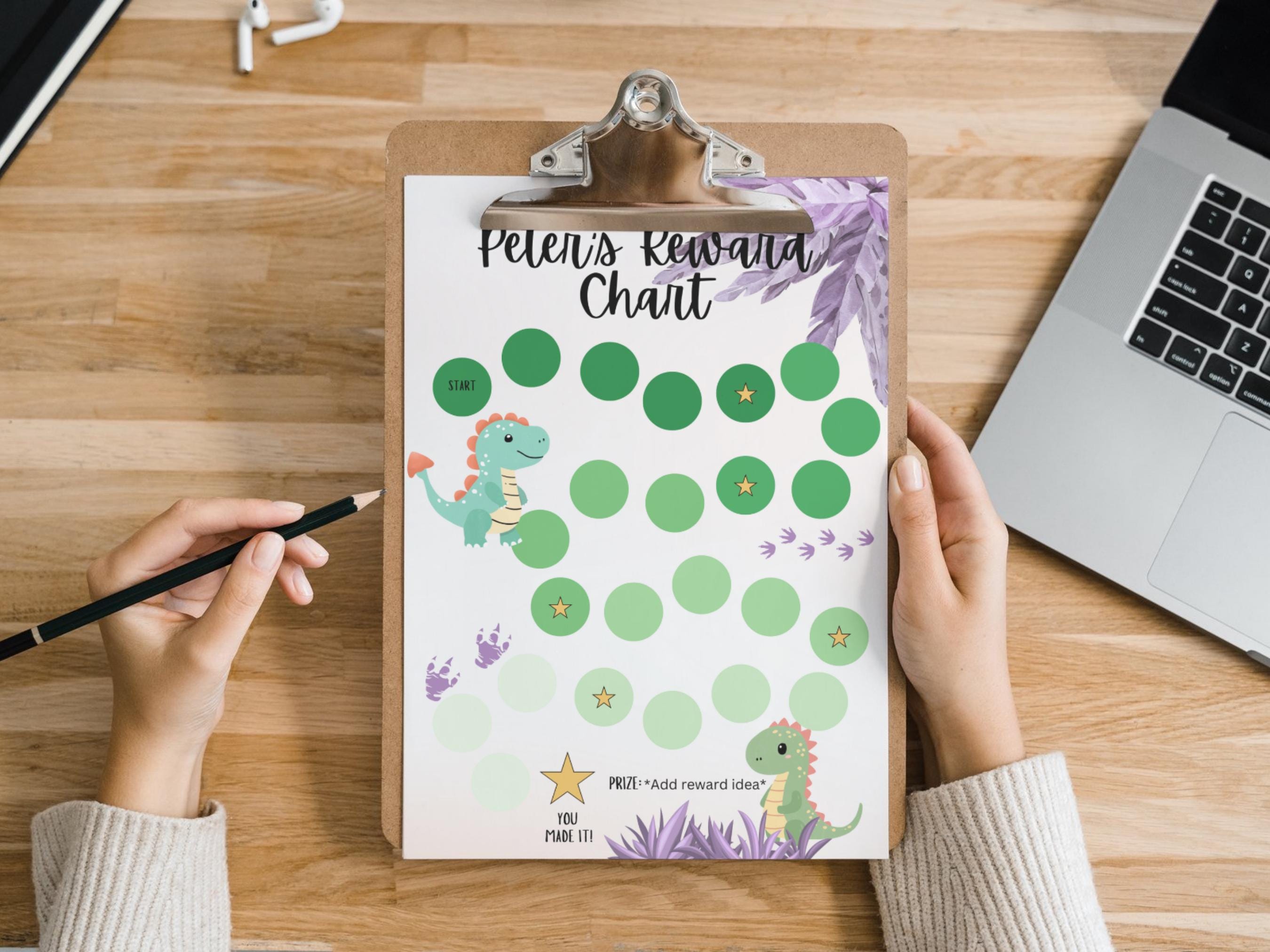 Dinosaur Reward Chart Printable | Customisable Dino Potty Training ...