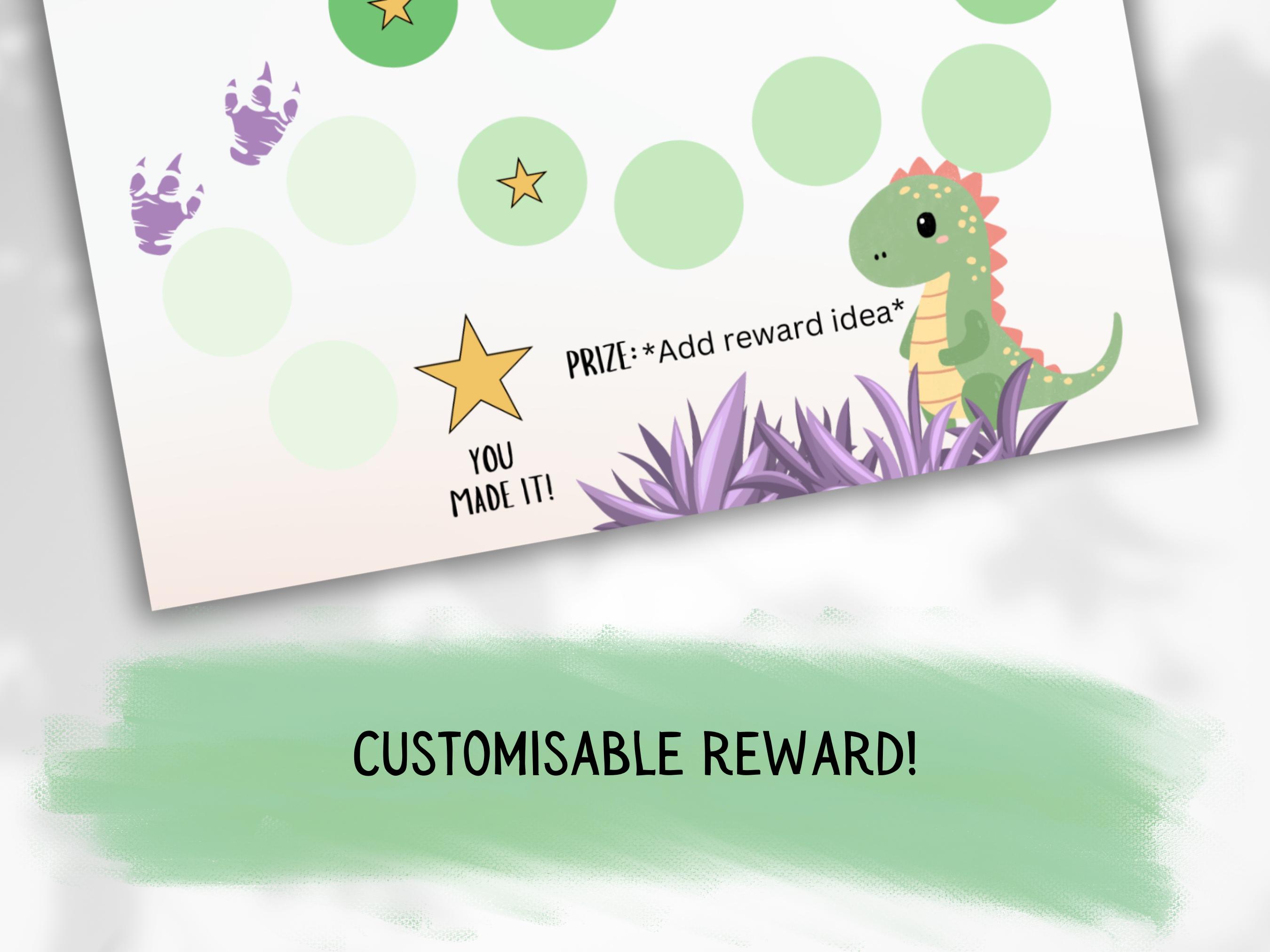 Dinosaur Reward Chart Printable | Customisable Dino Potty Training ...