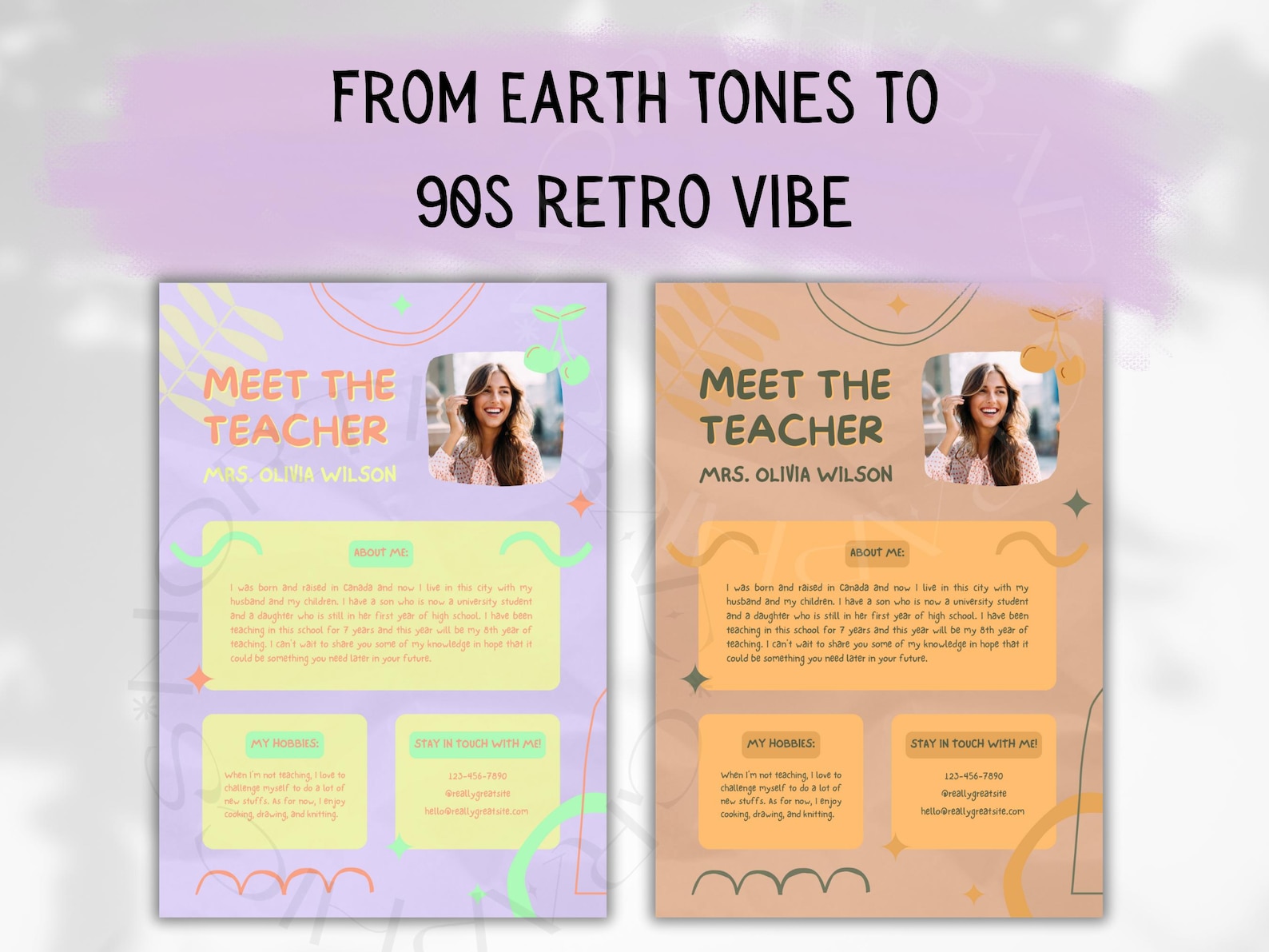 Editable Meet the Teacher Template Bundle, 8 Unique Color Palettes ...