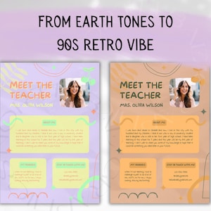 Editable Meet the Teacher Template Bundle, 8 Unique Color Palettes ...