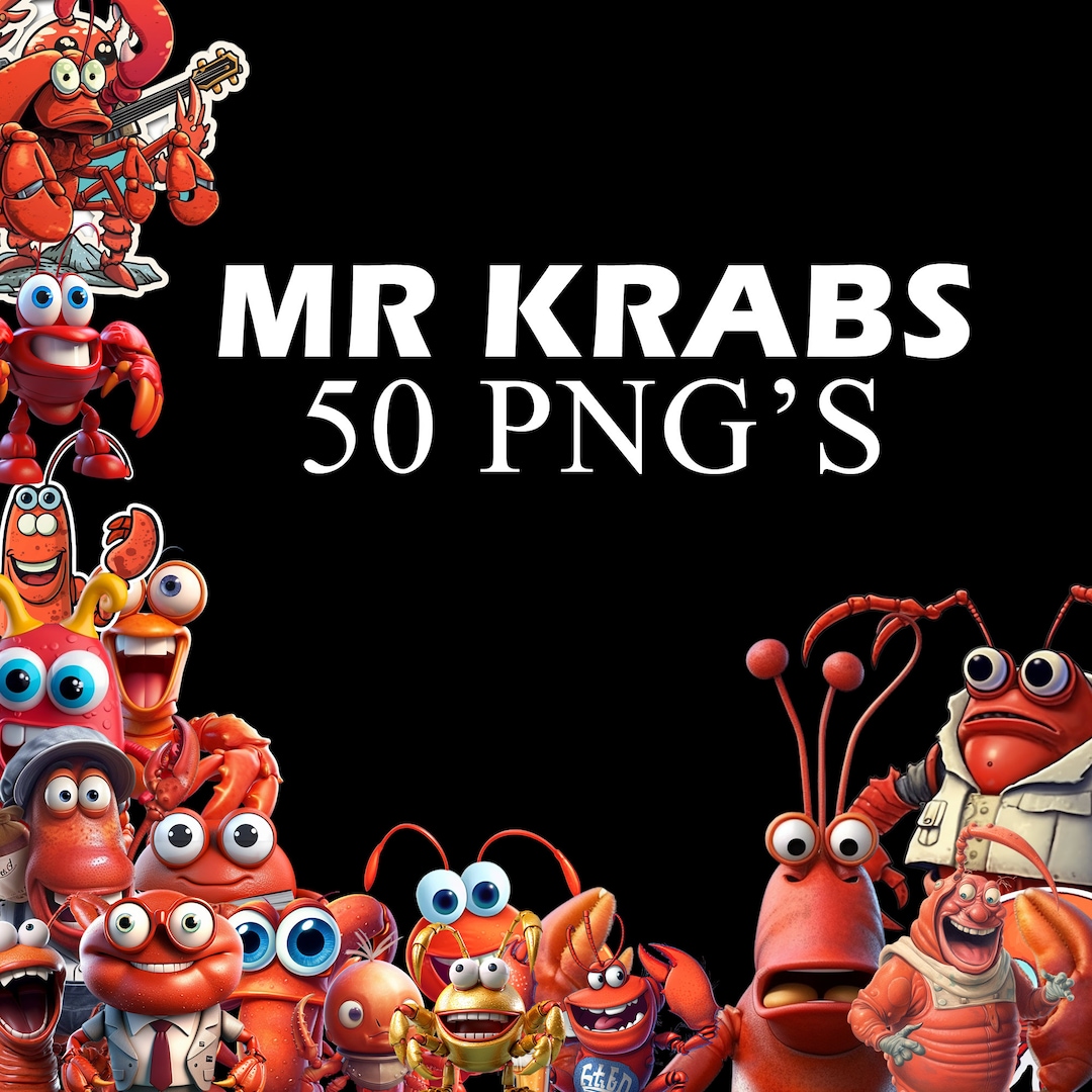 Mr Krabs Sticker Funny Cartoon Stickers Laptop Stickers - Etsy