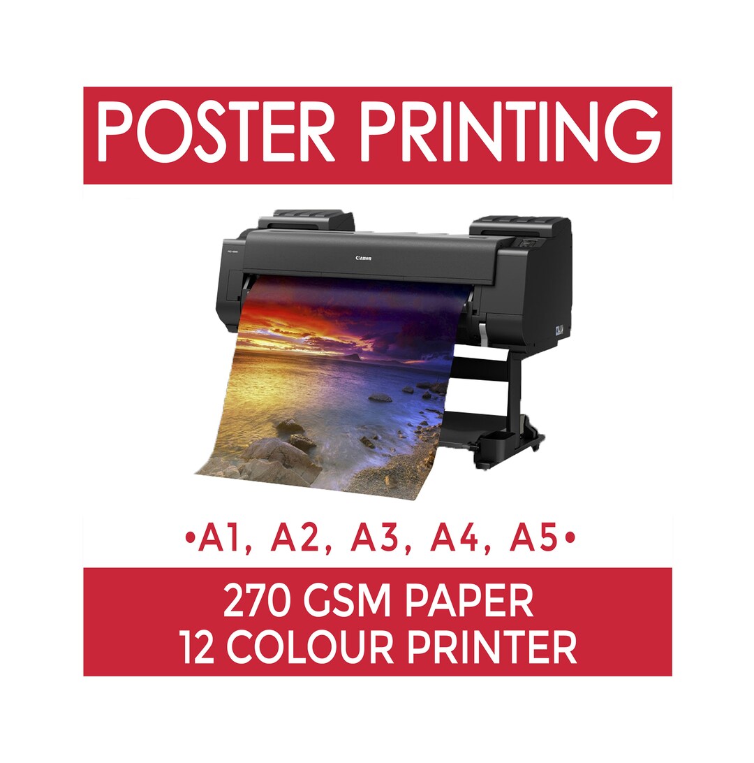 Create Your Own Poster Custom Photo Printing 12 Colour Printer 270 GSM ...
