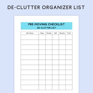 Moving Checklist Planner Printable, New Home Moving Essentials List ...