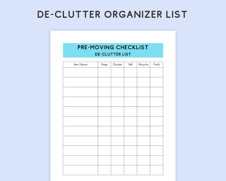 Moving Checklist Planner Printable, New Home Moving Essentials List ...