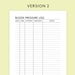Blood Pressure Log Printable, BP Log Digital, Medical Tracker Chart ...