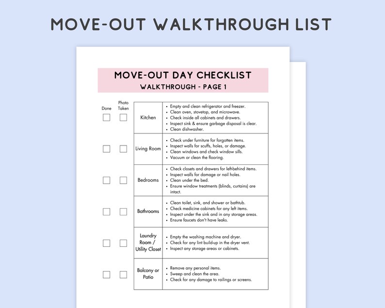 Moving Checklist Planner Printable, New Home Moving Essentials List ...