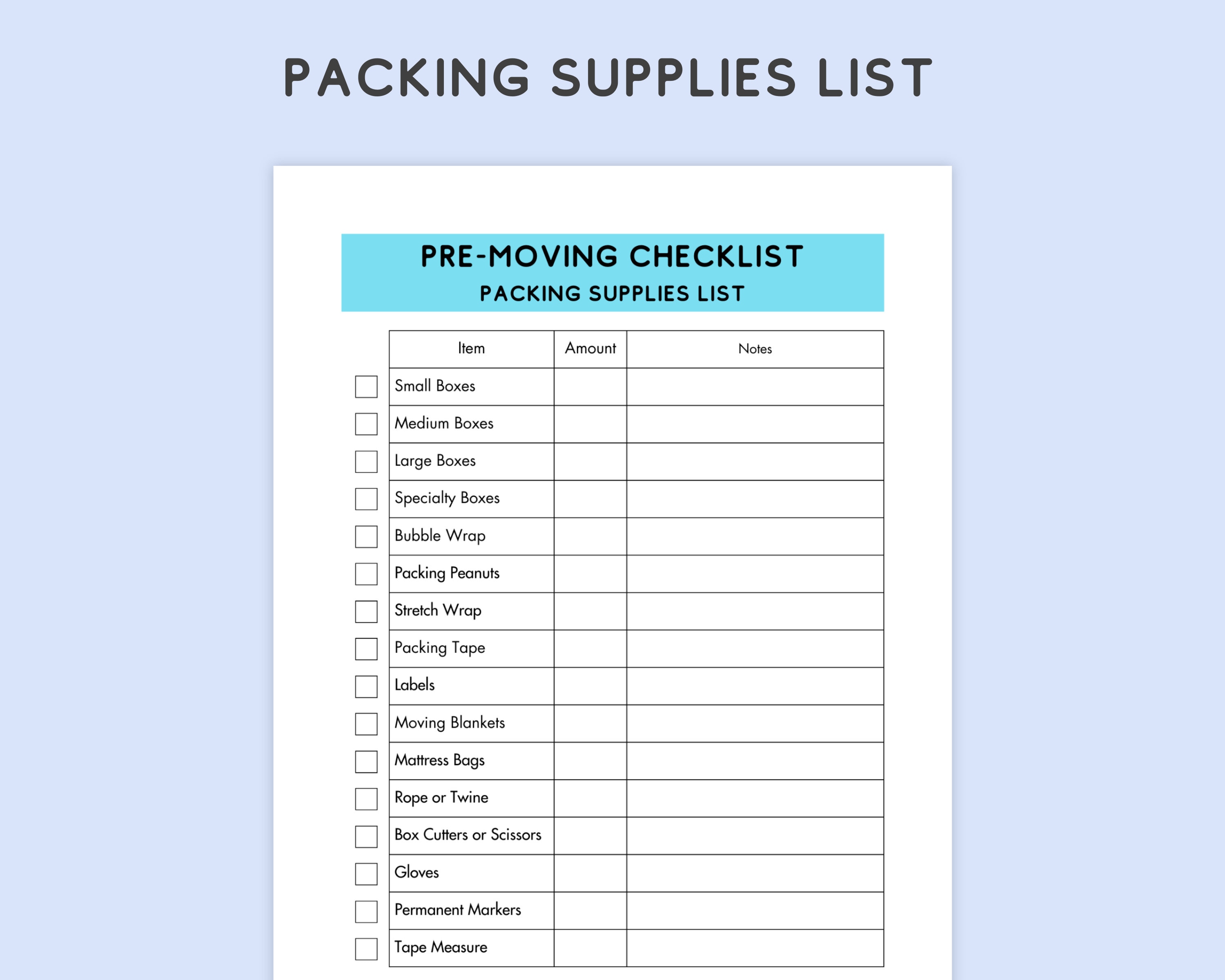 Moving Checklist Planner Printable, New Home Moving Essentials List ...