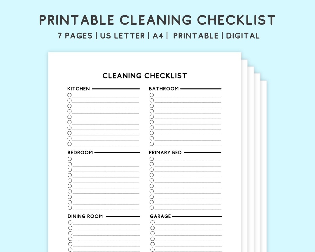 Cleaning Planner Printable, Cleaning Checklist Editable, House Bedroom ...