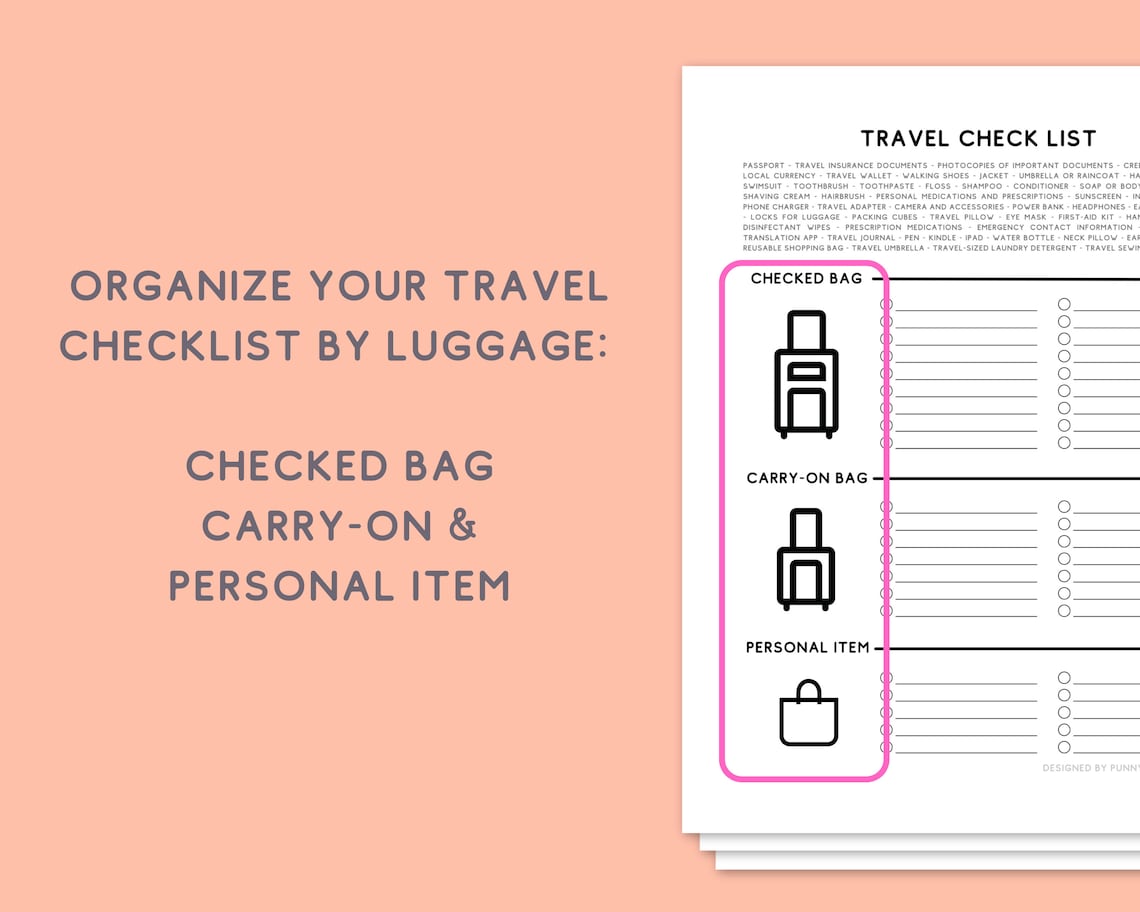 Vacation Trip Planner Digital Printable, Vacation Packing Checklist, to ...