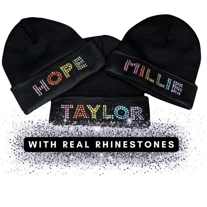 Rhinestone Beanie Hats - Etsy