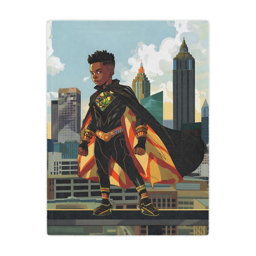 Afro Anime Art African American Black Comic Superhero Character Black ...