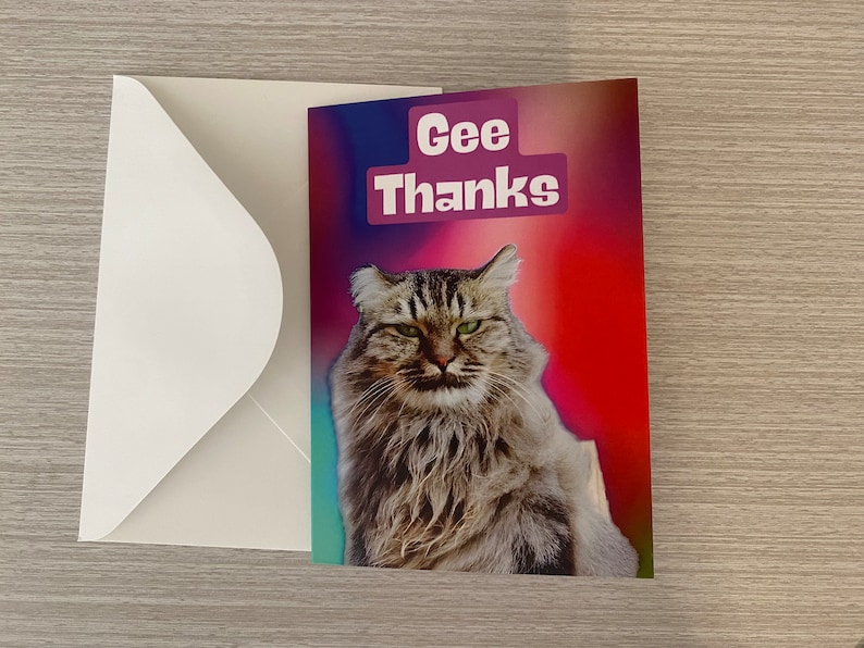 Thank You Card, Grumpy Cat - Etsy