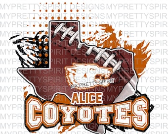 Texas Football | Alice Coyotes Orange & White | School, Spirit, Pride ...