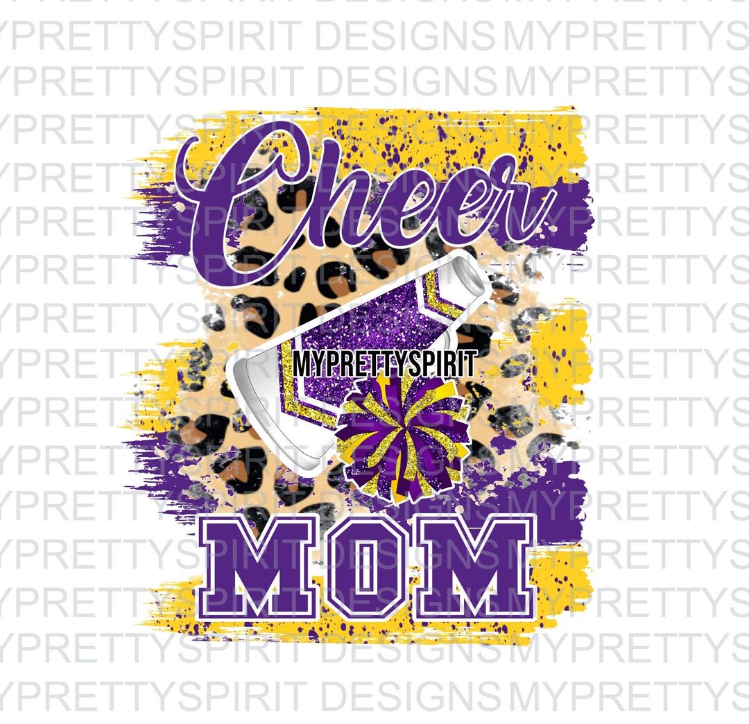 Cheer Mom Purple and Gold PNG - Etsy