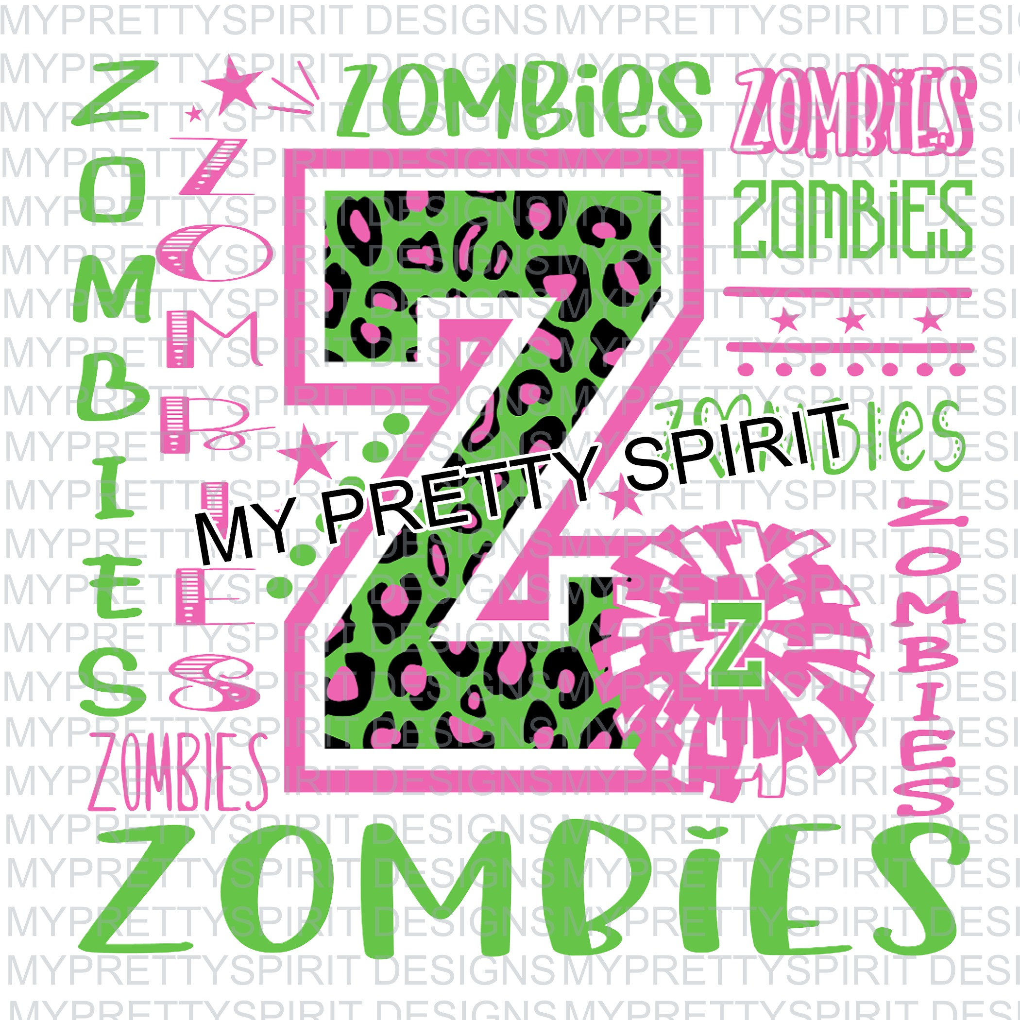 Zombies Cheetah Z PNG - Etsy