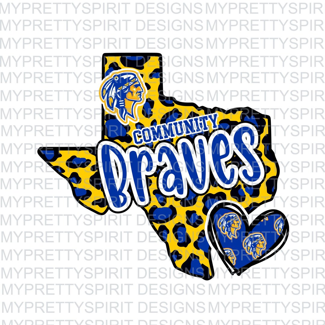 Community Braves Cheetah Texas PNG - Etsy