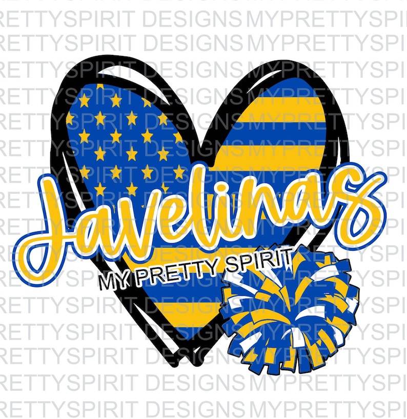 Javelinas Cheer Heart PNG - Etsy