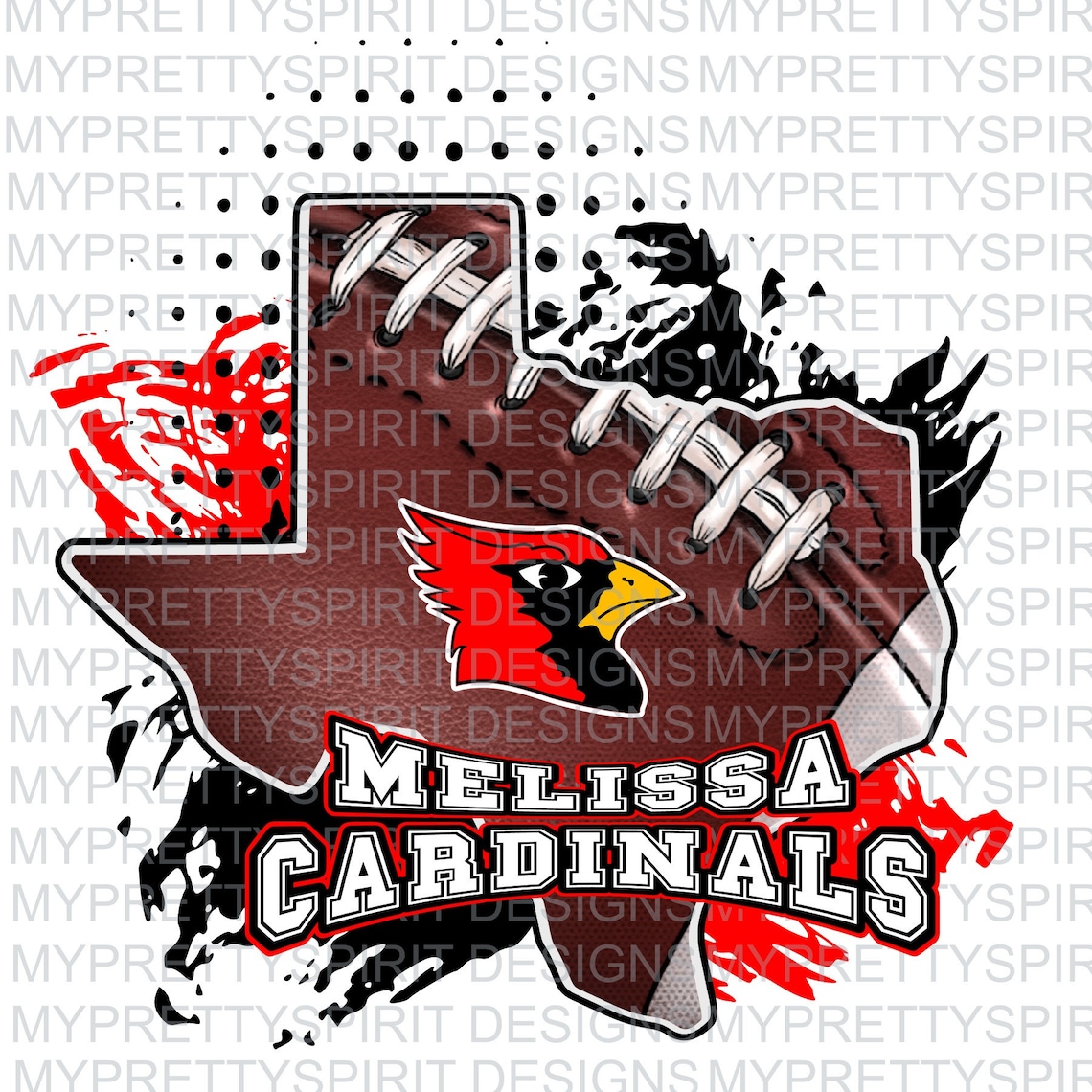 Melissa Cardinals Football Texas PNG - Etsy