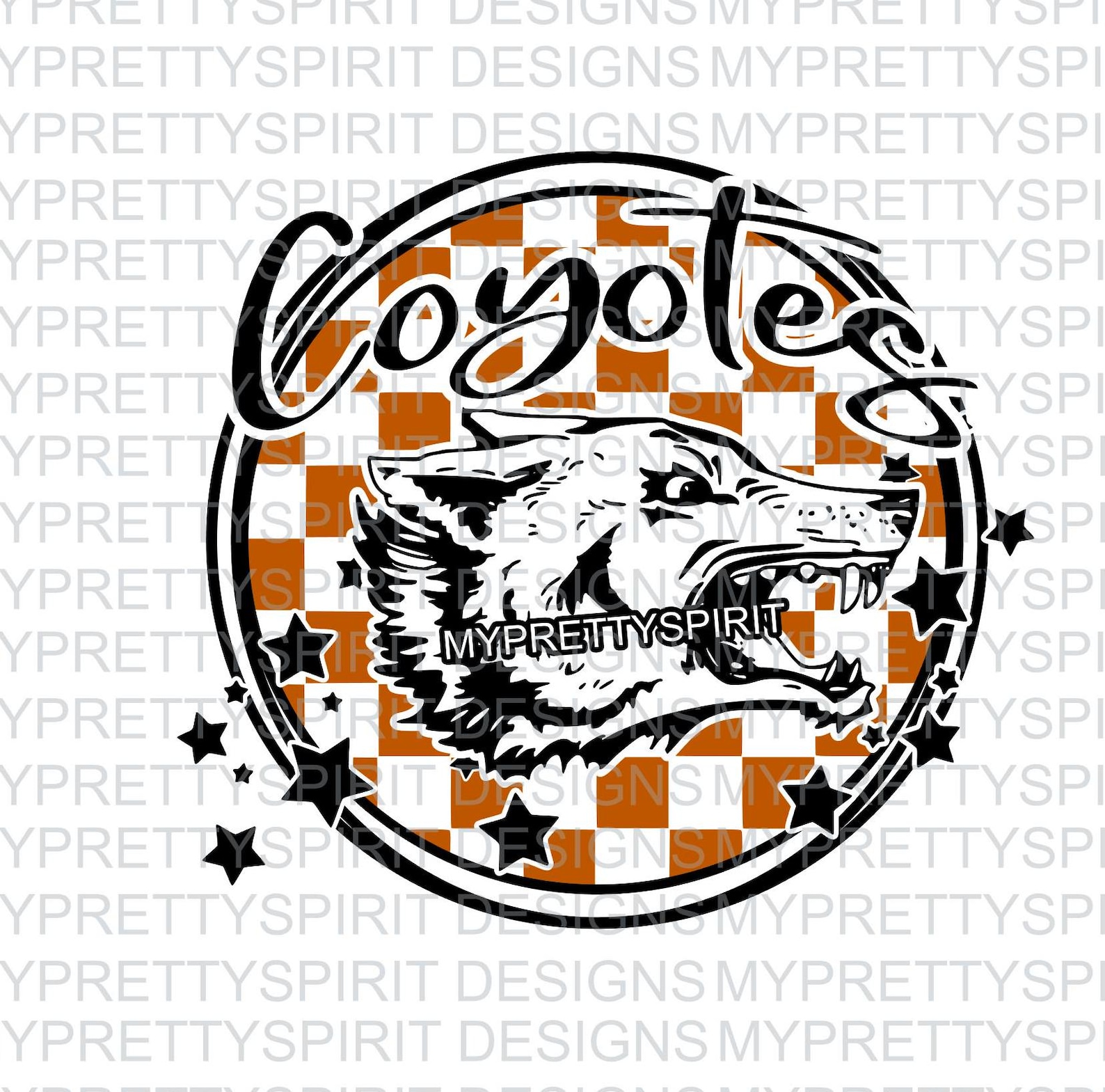 Alice Coyotes Checkered Circle PNG - Etsy