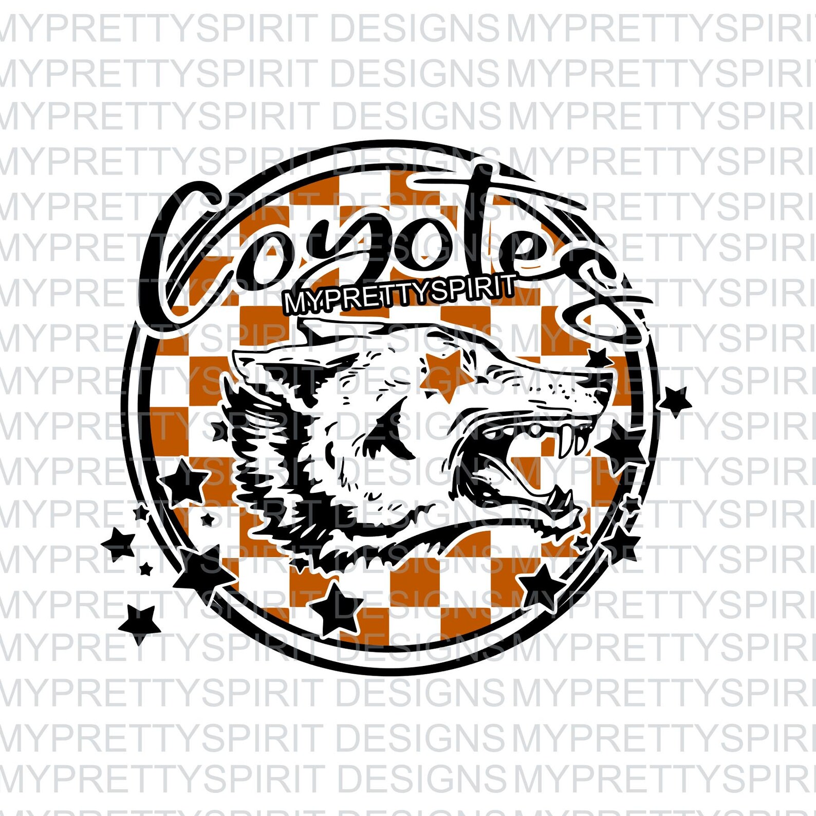 Alice Coyotes Checkered Circle PNG - Etsy