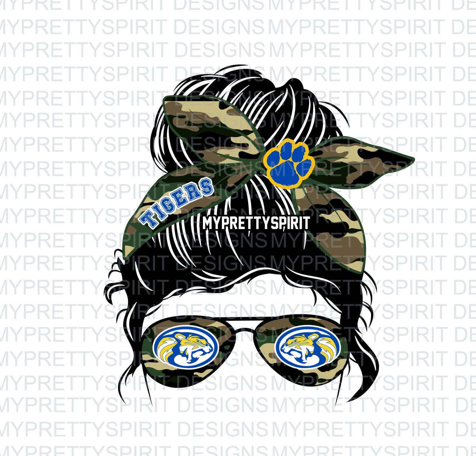 Bland Tigers Camo Mom PNG - Etsy